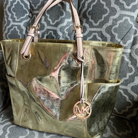 MICHAEL Michael Kors | Bags | Michael Kors Gold Metallic Tote | Poshmark